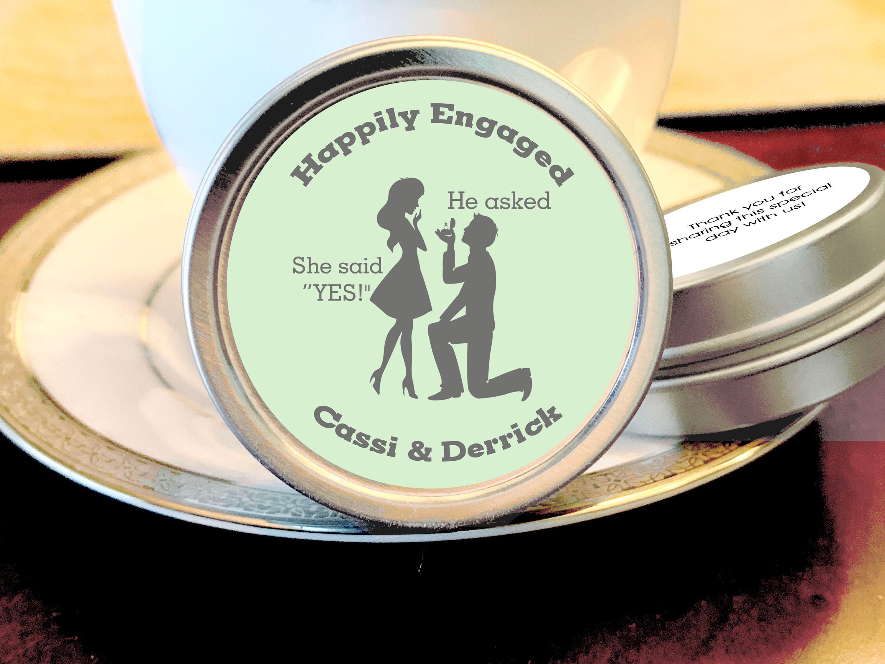 Engagement Party Decor wedding Favor Mint Tins Personalized - Etsy