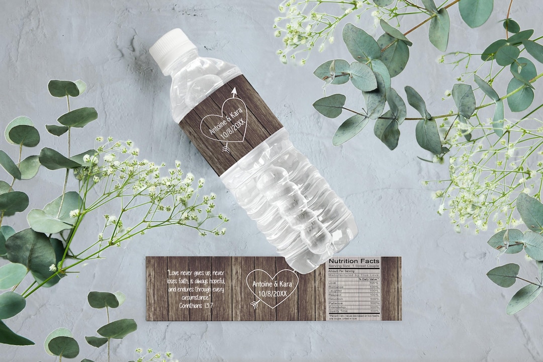 Printed Water Bottle Labels | Carved Names and Date | Waterproof ...