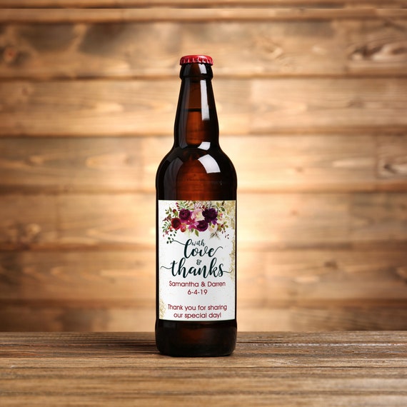 Personalized Beer Bottle Labels With Love and Thanks - Etsy