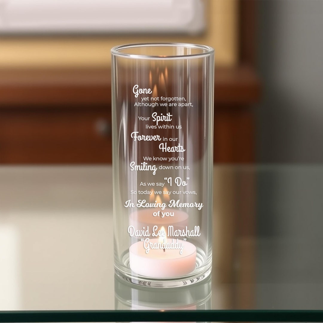Memorial Vases - in Loving Memory Engraved Cylinder for Floating ...