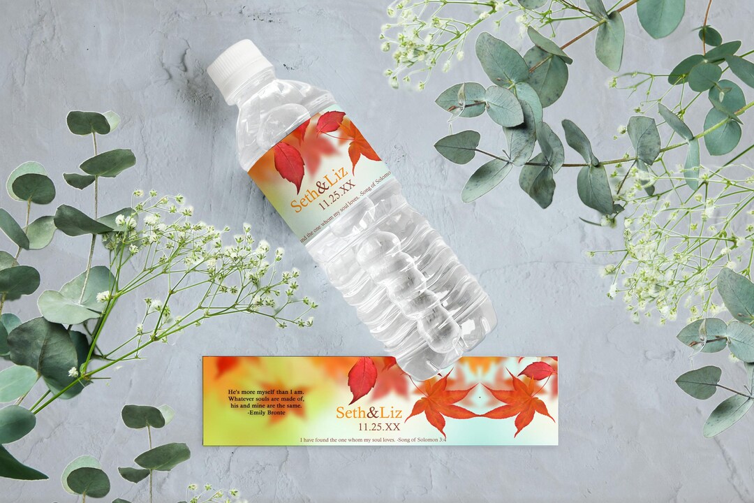30 Fall Wedding Water Bottle Labels - Autumn Wedding Labels - Fall ...