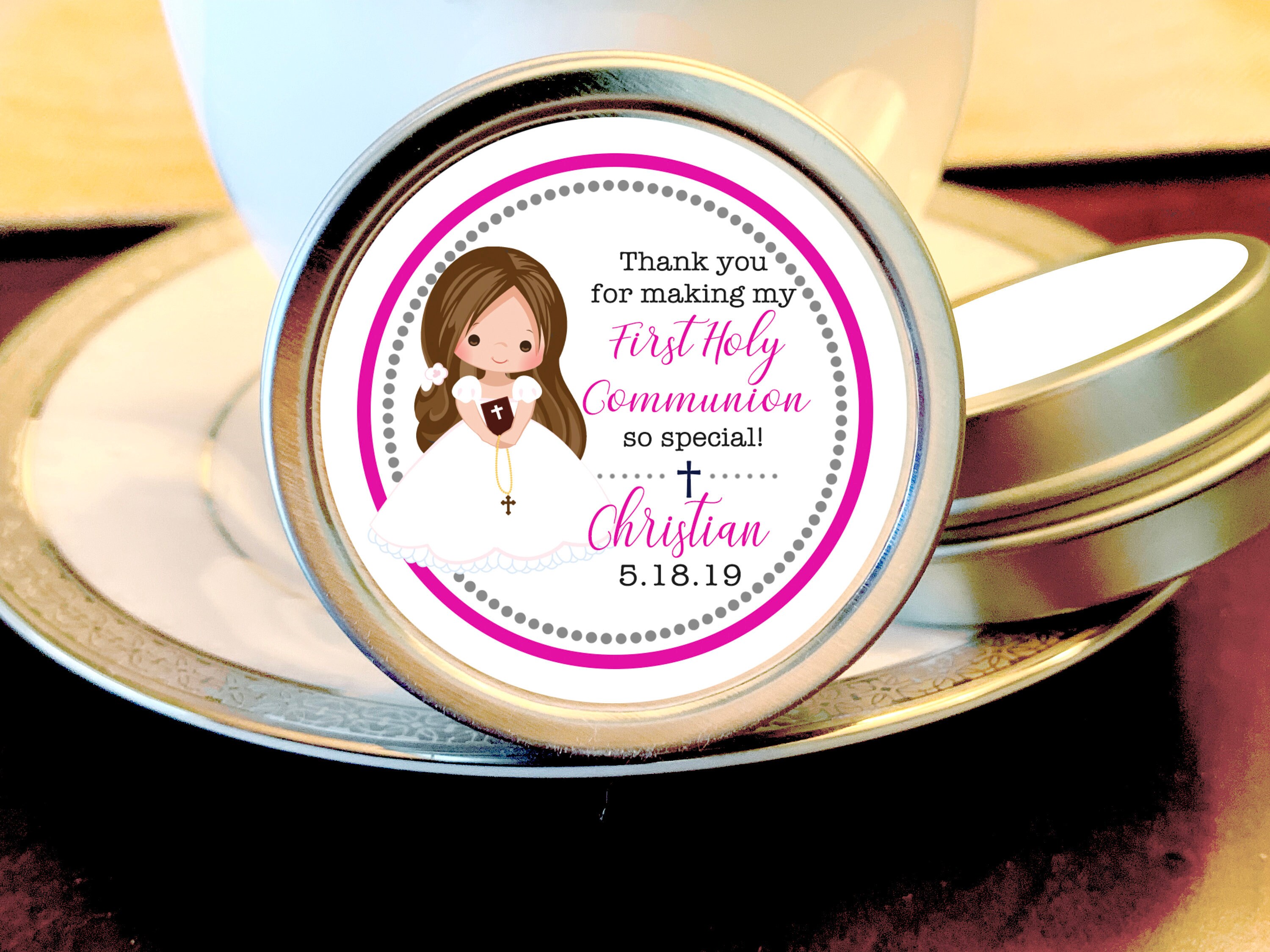 First Holy Communion Candy Tins Girls Holy Communion Mint | Etsy