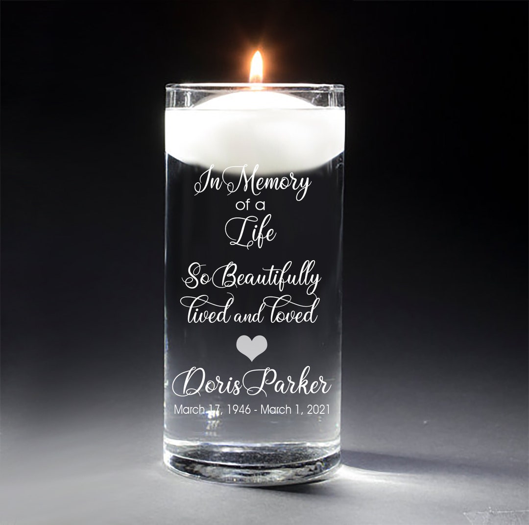Memorial Vase in Loving Memory Vase Floating Wedding Memorial Candle ...