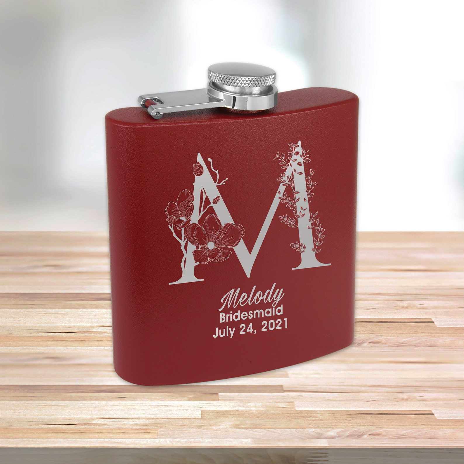 Personalized Matte Baby Blue Flask Custom Flask Engraved - Etsy