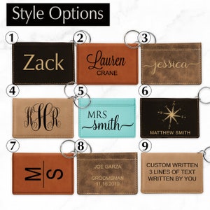 Personalized Custom Leatherette ID Keychain | Personalized Keychain ...