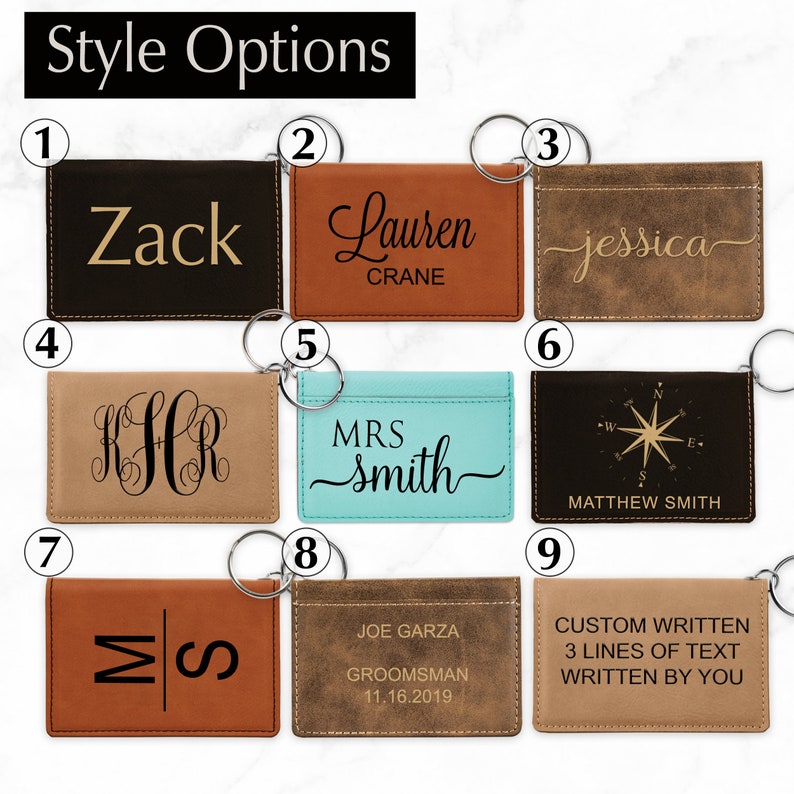 Personalized Custom Leatherette ID Keychain Personalized - Etsy