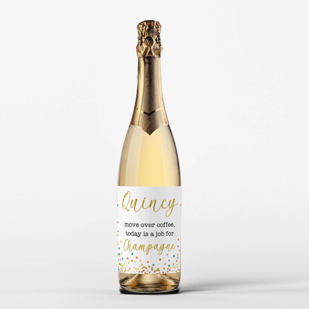 Personalized Custom Wedding Champagne Wine Labels Confetti - Etsy