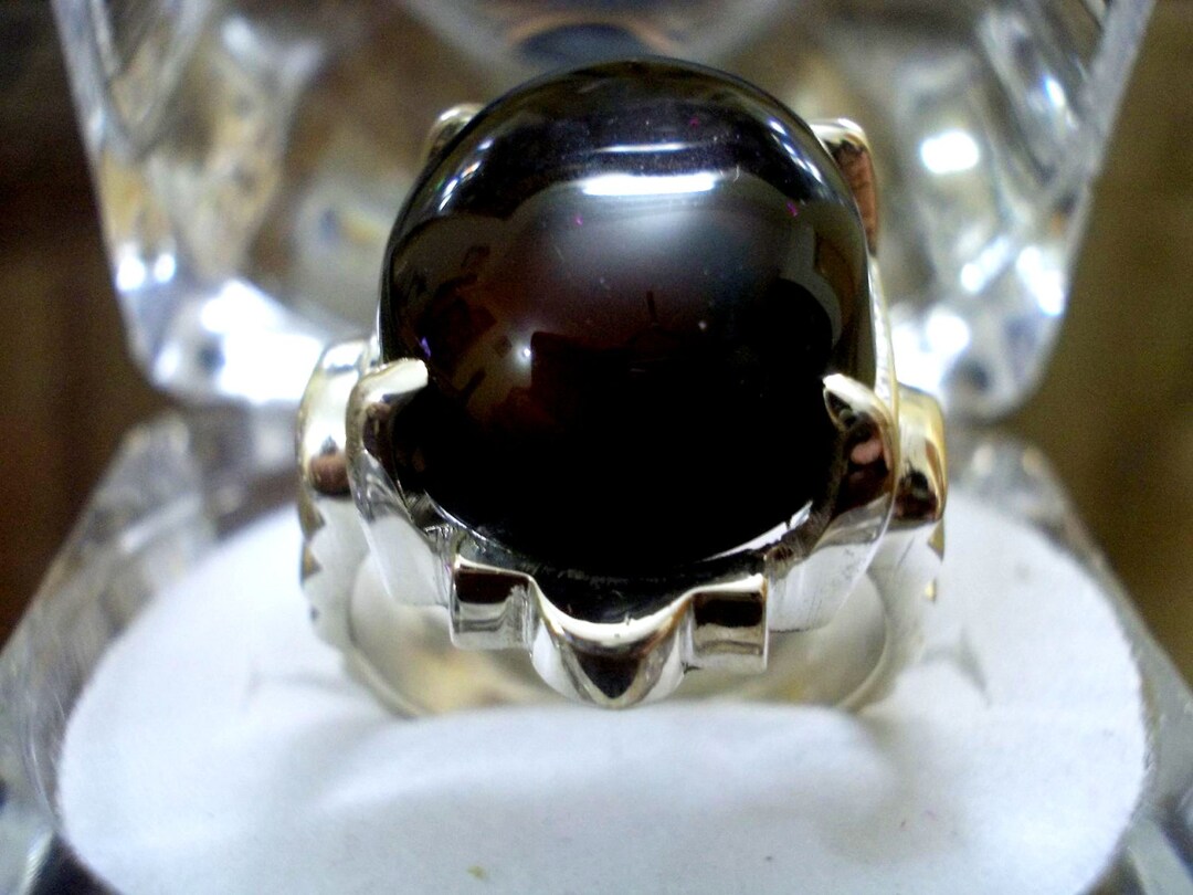 Handmade Yemeni Aqeeq Ring: Dark Red Agate, 925 Sterling Silver - Etsy