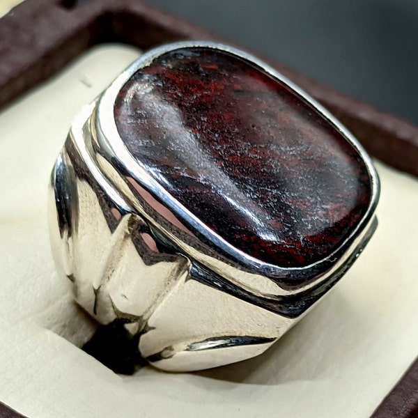 Mens Bloodstone Ring - Etsy