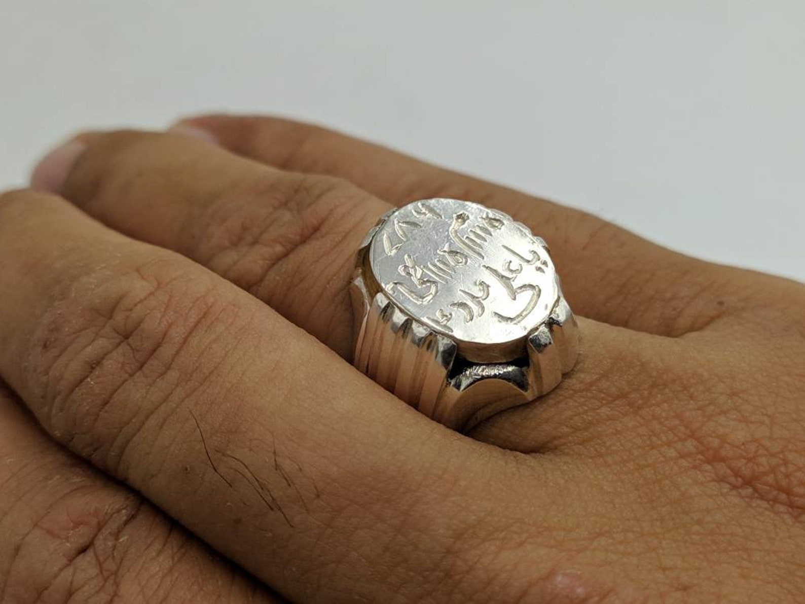 Imam Ali Blessed Silver Ring: Ancient Inscriptions for Negative Energy ...