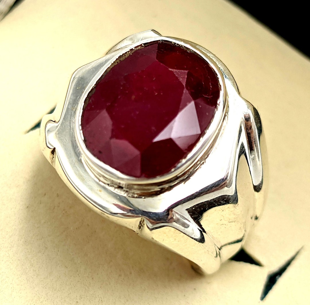 Handcrafted Ruby Ring for Men Unique Red Gemstone Jewelry Piece ...