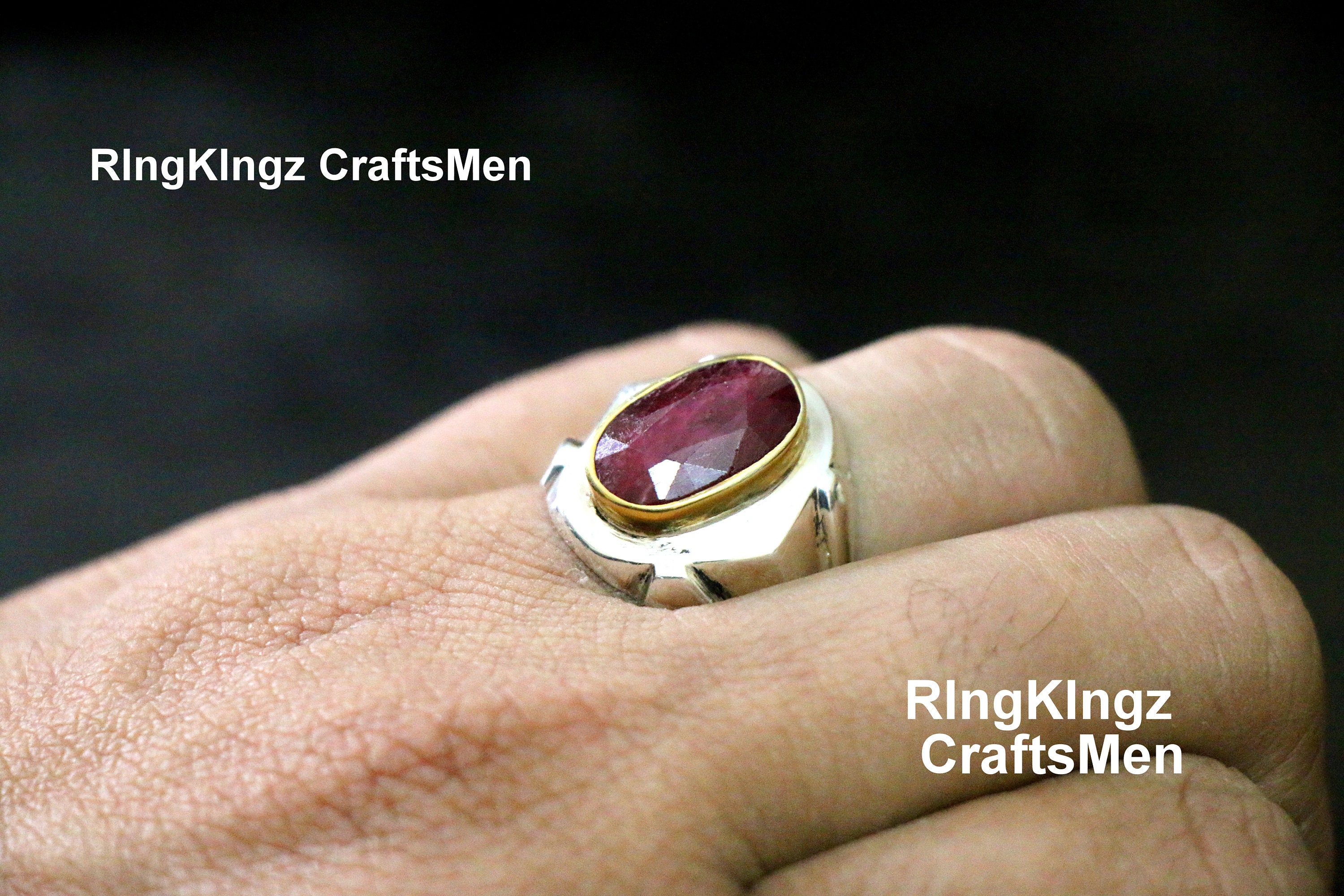 Silver Ruby Rings For Men