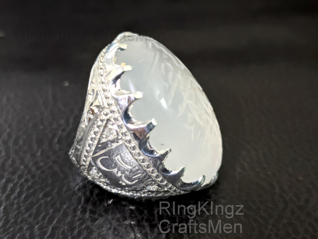 Moonstone Men Ring in 925 Sterling Silver, Handmade Birthstone Ring ...