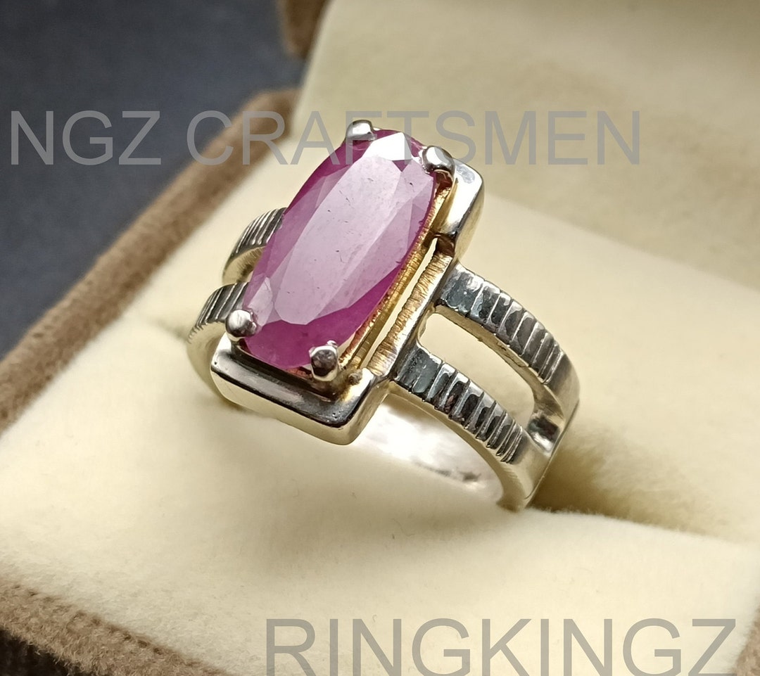 Red Ruby Mens Ring, Handmade Natural Ruby Man Ring Gift for Him, Custom ...