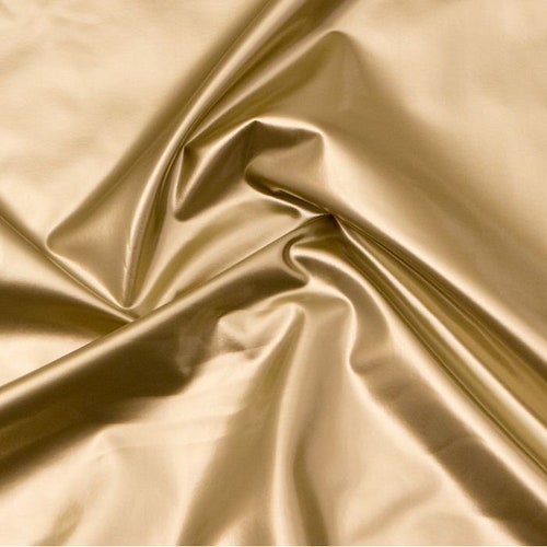4 Way Stretch Gold Metallic Pleather Spandex Fabric Sold by - Etsy