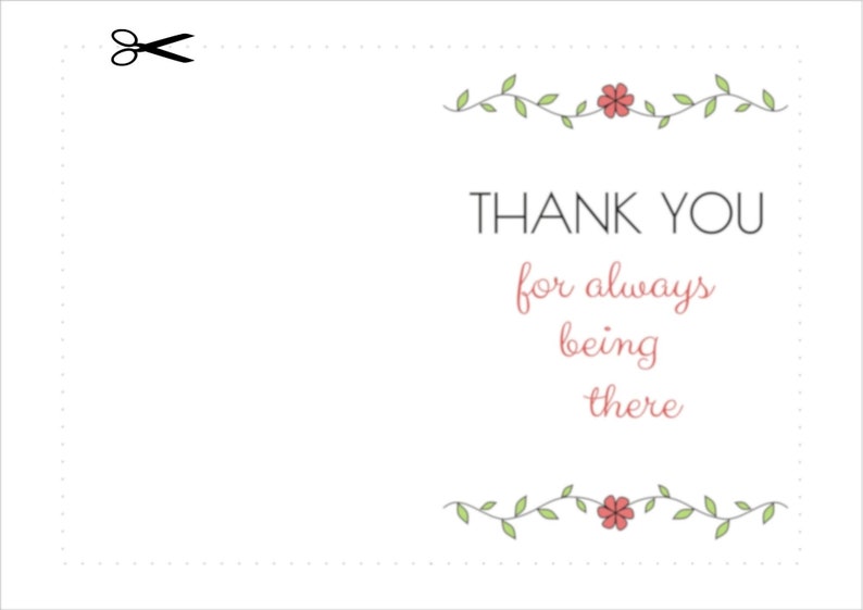 Thank You Card Digital Download Printable, Thank You for Always Being ...
