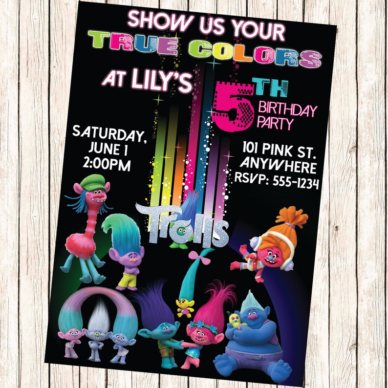 Trolls Party Invitation - Etsy