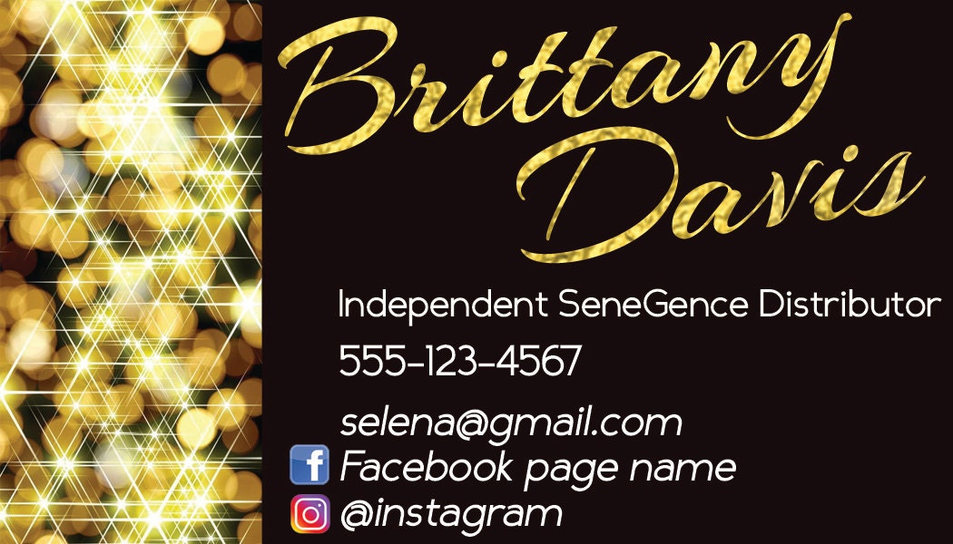 Gold Sparkle Business Card - Etsy