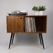 Vinyl Record Storage Console Table Mid Century Modern - Etsy