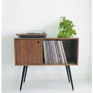 Vinyl Record Storage Console Table Mid Century Modern | Etsy UK