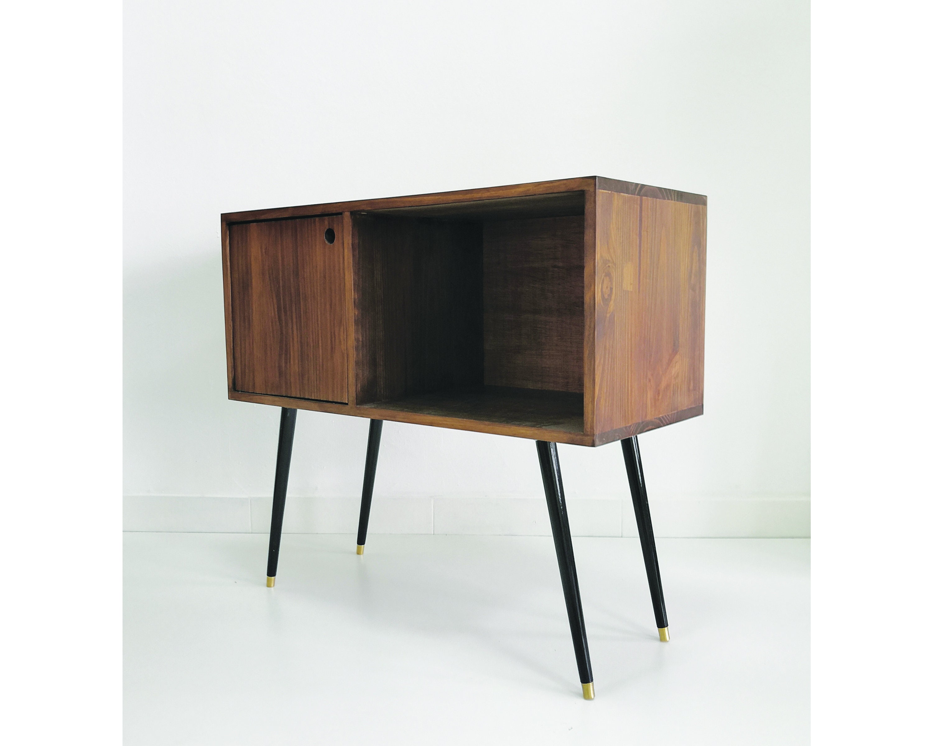 Vinyl Record Storage Console Table Mid Century Modern | Etsy UK