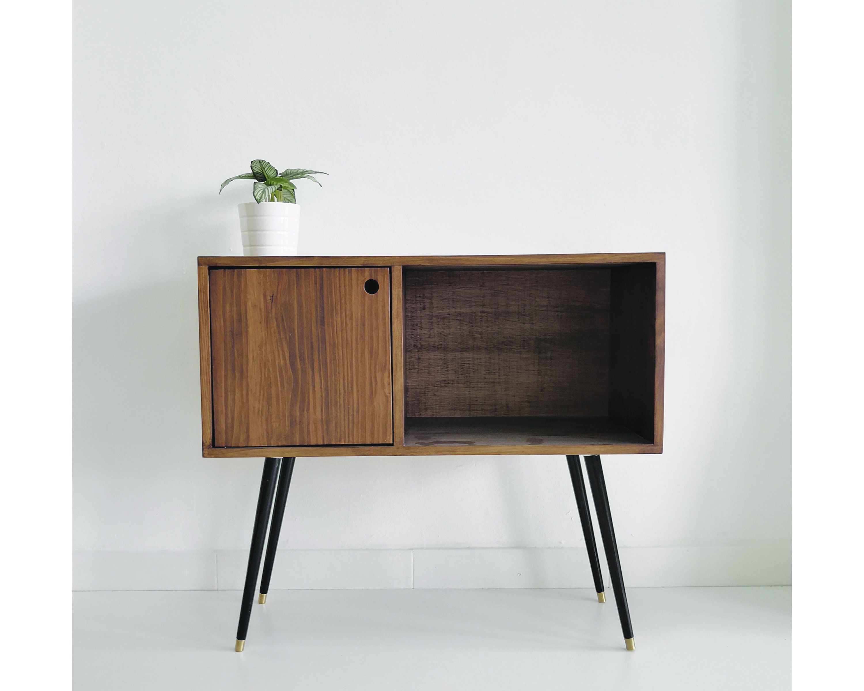 Vinyl Record Storage Console Table Mid Century Modern | Etsy UK