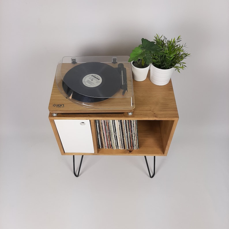 Designer Oak Sideboard Small Media Console Vinyl Record - Etsy