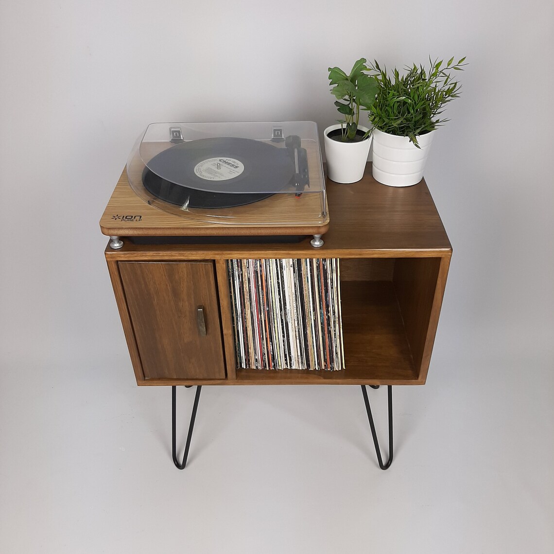 Designer Cabinet Small Media Console Brass Hairpin Legs - Etsy