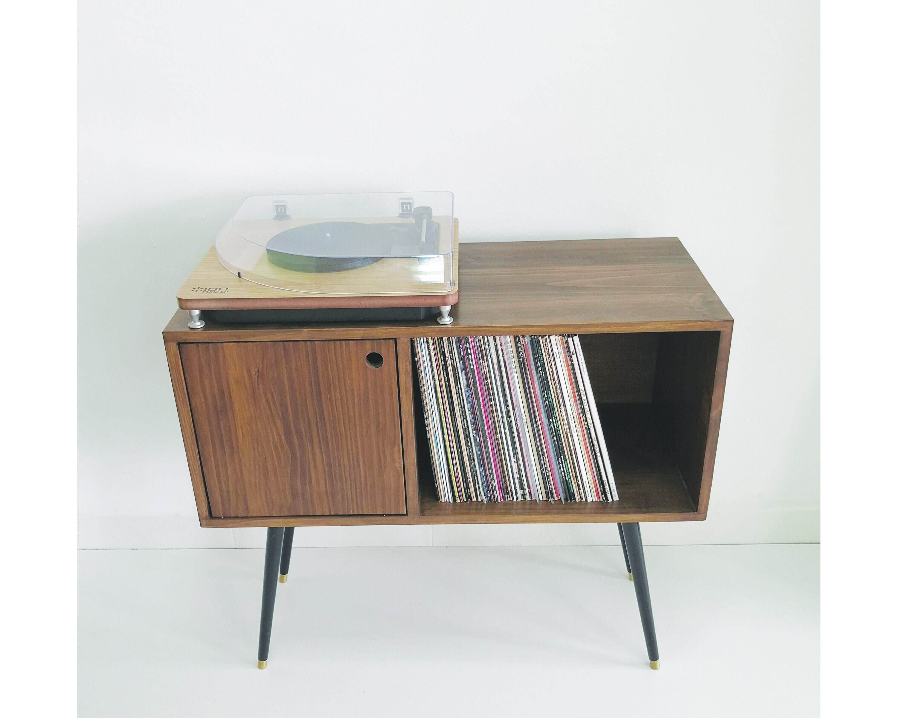 Vinyl Record Storage Console Table Mid Century Modern | Etsy UK
