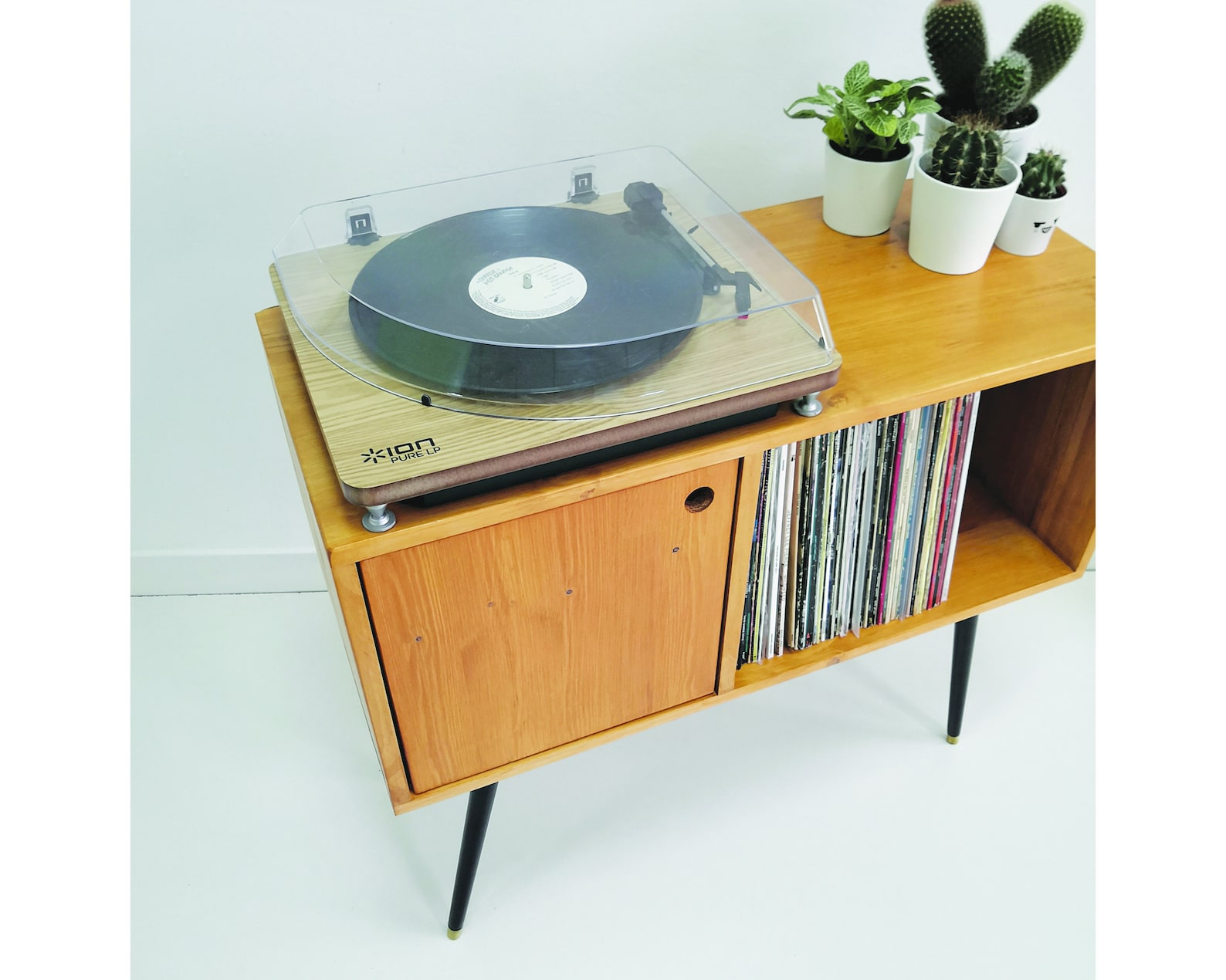 Oak Sideboard Solid Wood Sideboard Vinyl Record Storage - Etsy