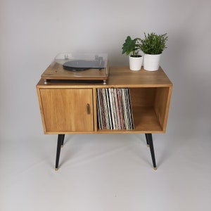 Oak Sideboard | Solid Wood Sideboard | Vinyl Record Storage | Mid ...
