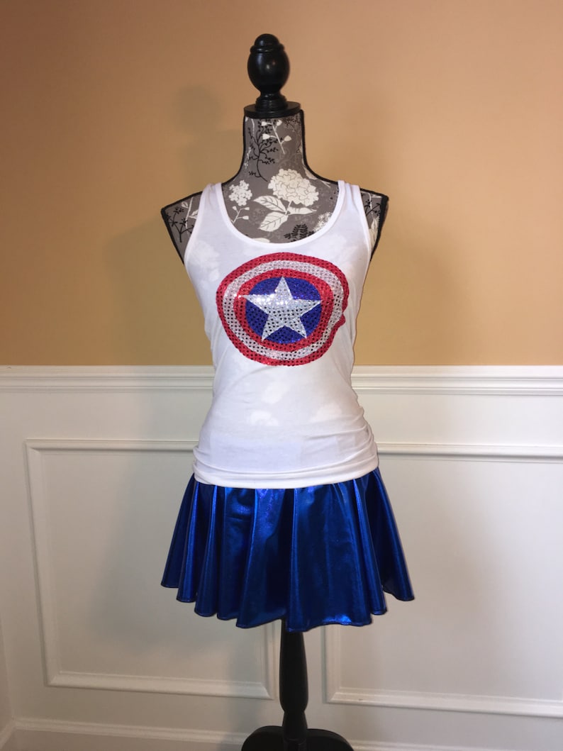 Captain USA Superhero Inspired Running Outfit Costume Performance ...