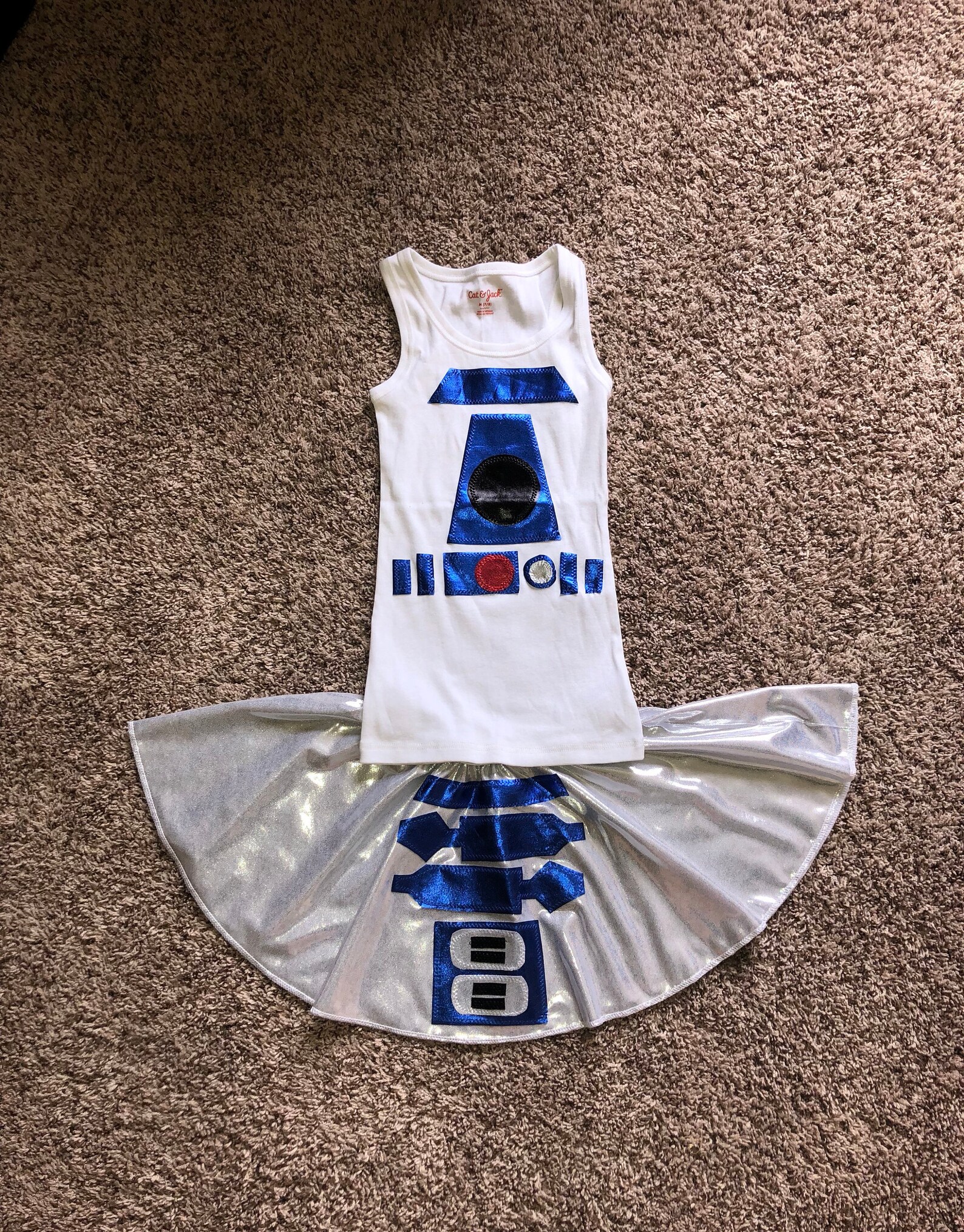 Girls- R2 Droid Inspired Running Costume Tank and Skirt - Etsy
