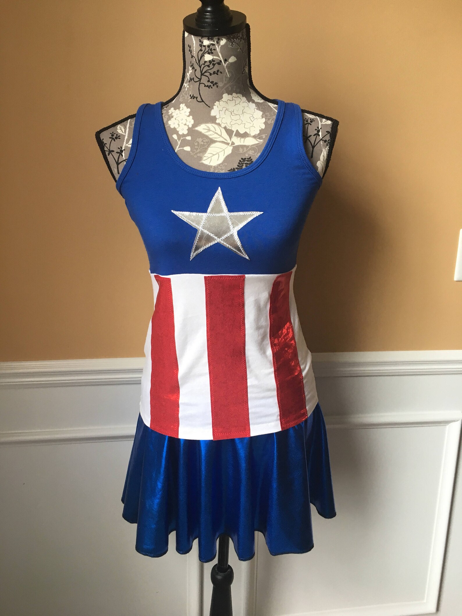 Captain USA Superhero Inspired Running Outfit Costume Performance ...