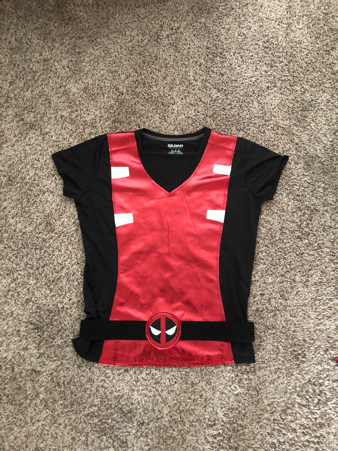 Deadpool Superhero Inspired Running Outfit Costume Performance Top/belt ...