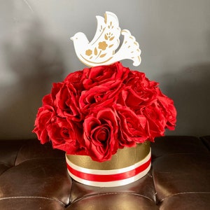 CONFIRMATION CENTERPIECE, Wedding Dove Centerpiece, Red and Gold ...