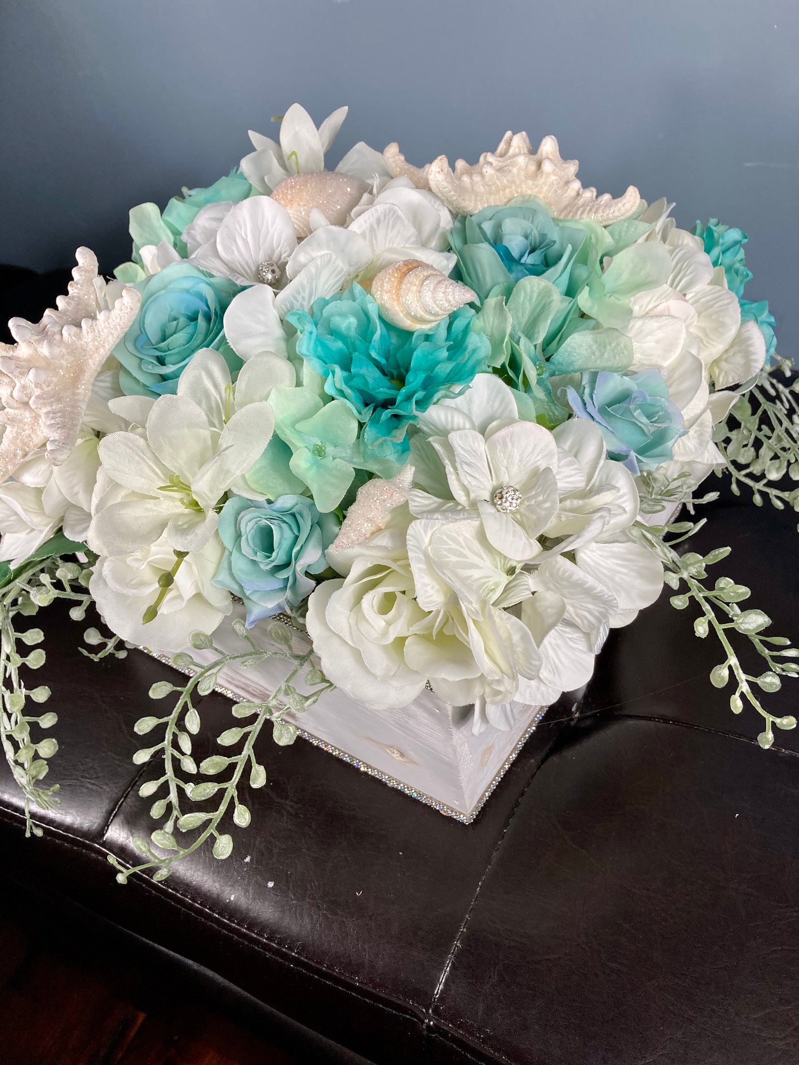 SEASHELL CENTERPIECE, Beach Wedding Centerpiece, by the Sea Shore Theme ...