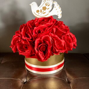 CONFIRMATION CENTERPIECE, Wedding Dove Centerpiece, Red and Gold ...