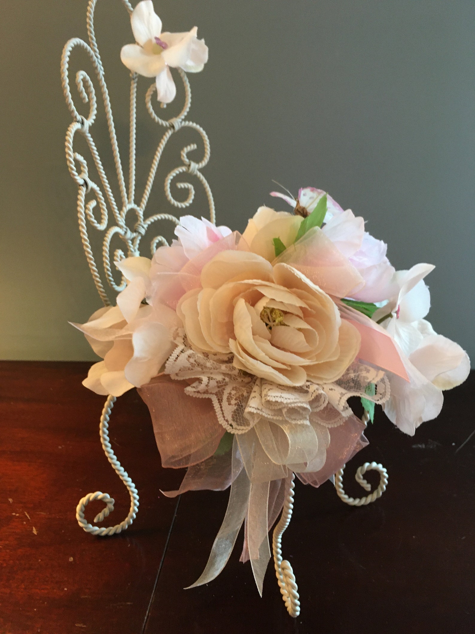 WIRE CHAIR CENTERPIECE, Garden Party Centerpiece, Tea Party Centerpiece ...