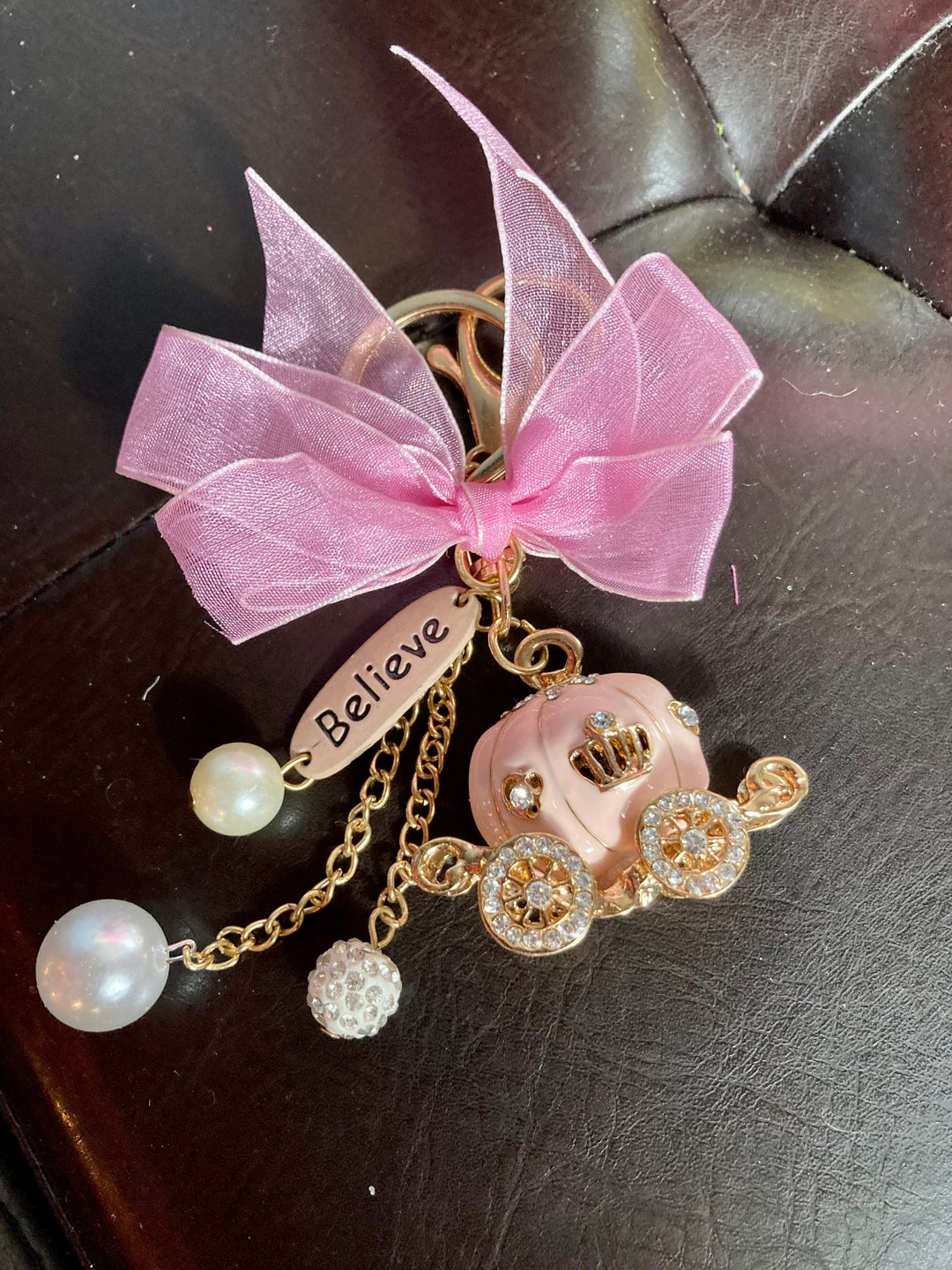 CINDERELLA KEYCHAIN, Cinderella Coach Purse Chain, Pumpkin Coach ...