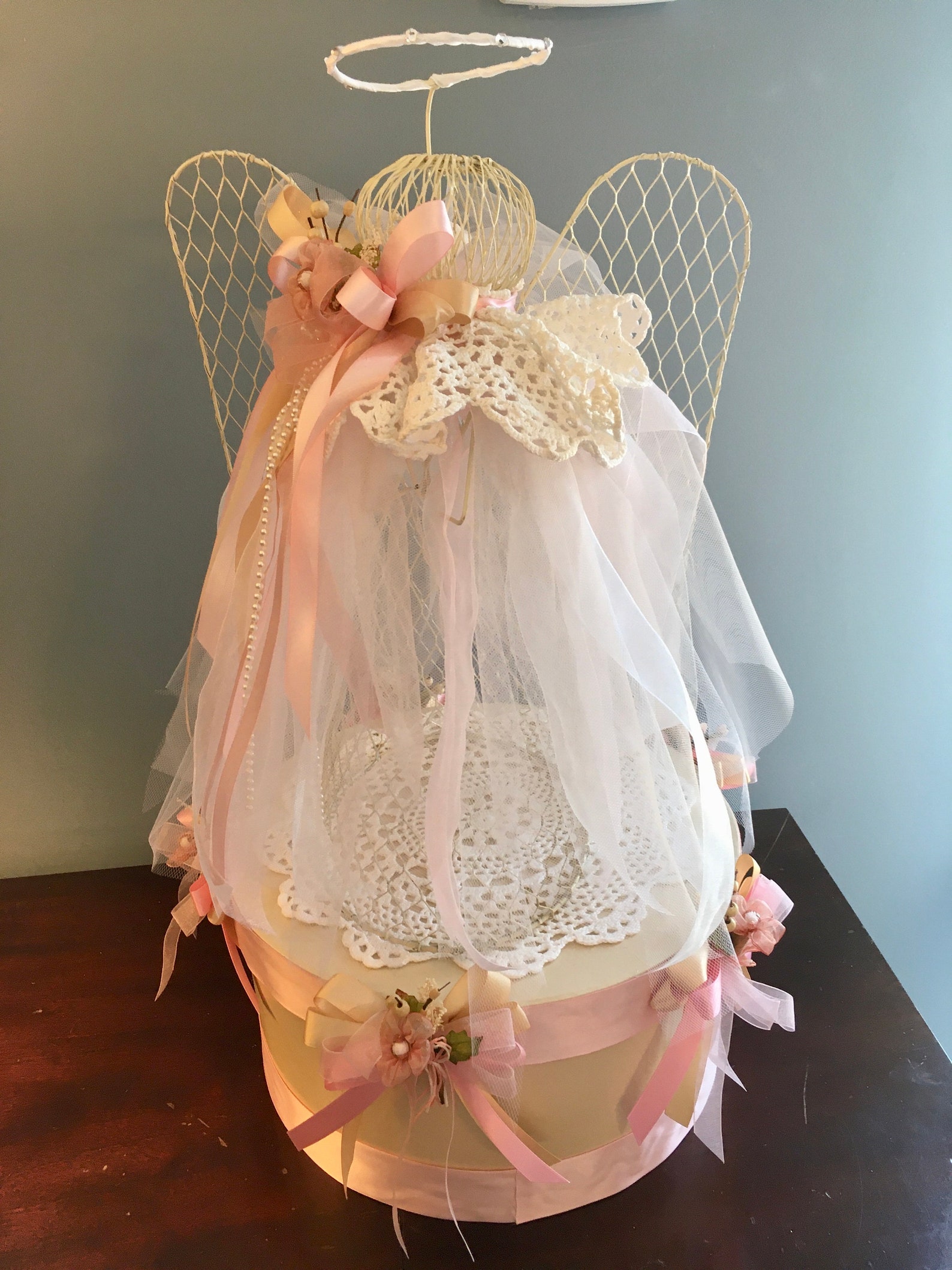 ANGEL CENTERPIECE Wire Angel Communion Centerpiece | Etsy