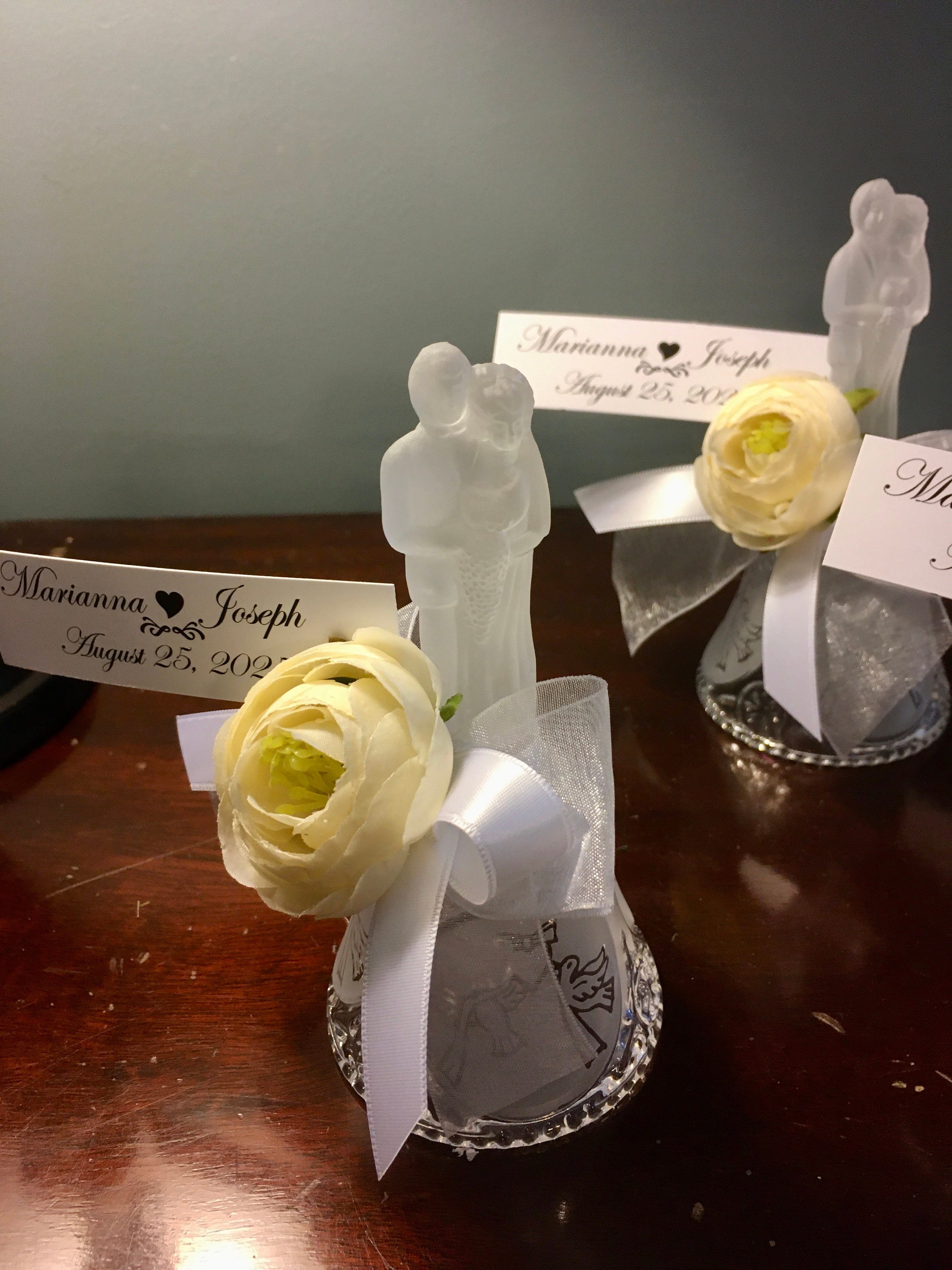 6pc CRYSTAL BELL FAVOR, Wedding Favor, Anniversary Favor, 50th ...