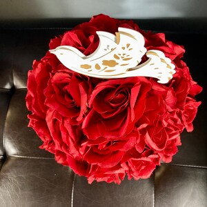 CONFIRMATION CENTERPIECE, Wedding Dove Centerpiece, Red and Gold ...