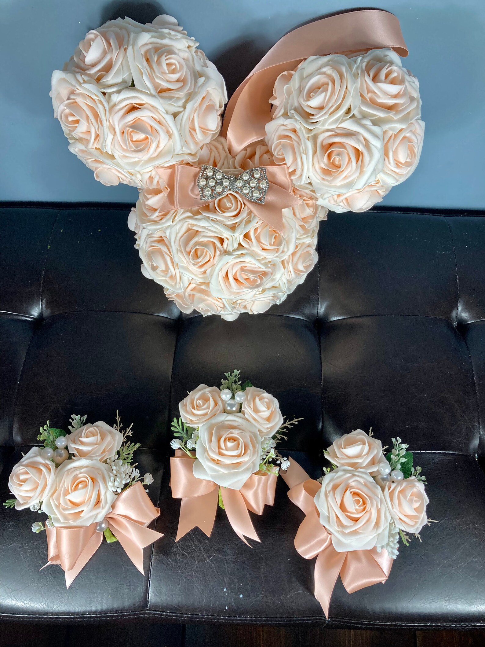 MICKEY CORSAGE, Mickey Wedding Flowers, Mickey Bouquet, Disney Wedding ...