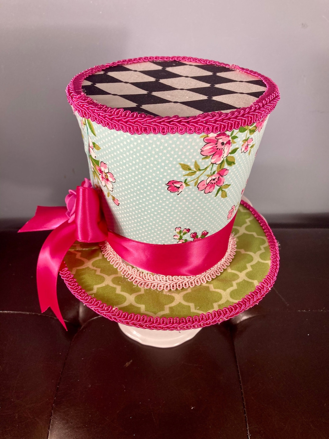 MAD HATTER HAT, Alice in Wonderland Hat, Tea Party Hat, Harlequin Mad ...