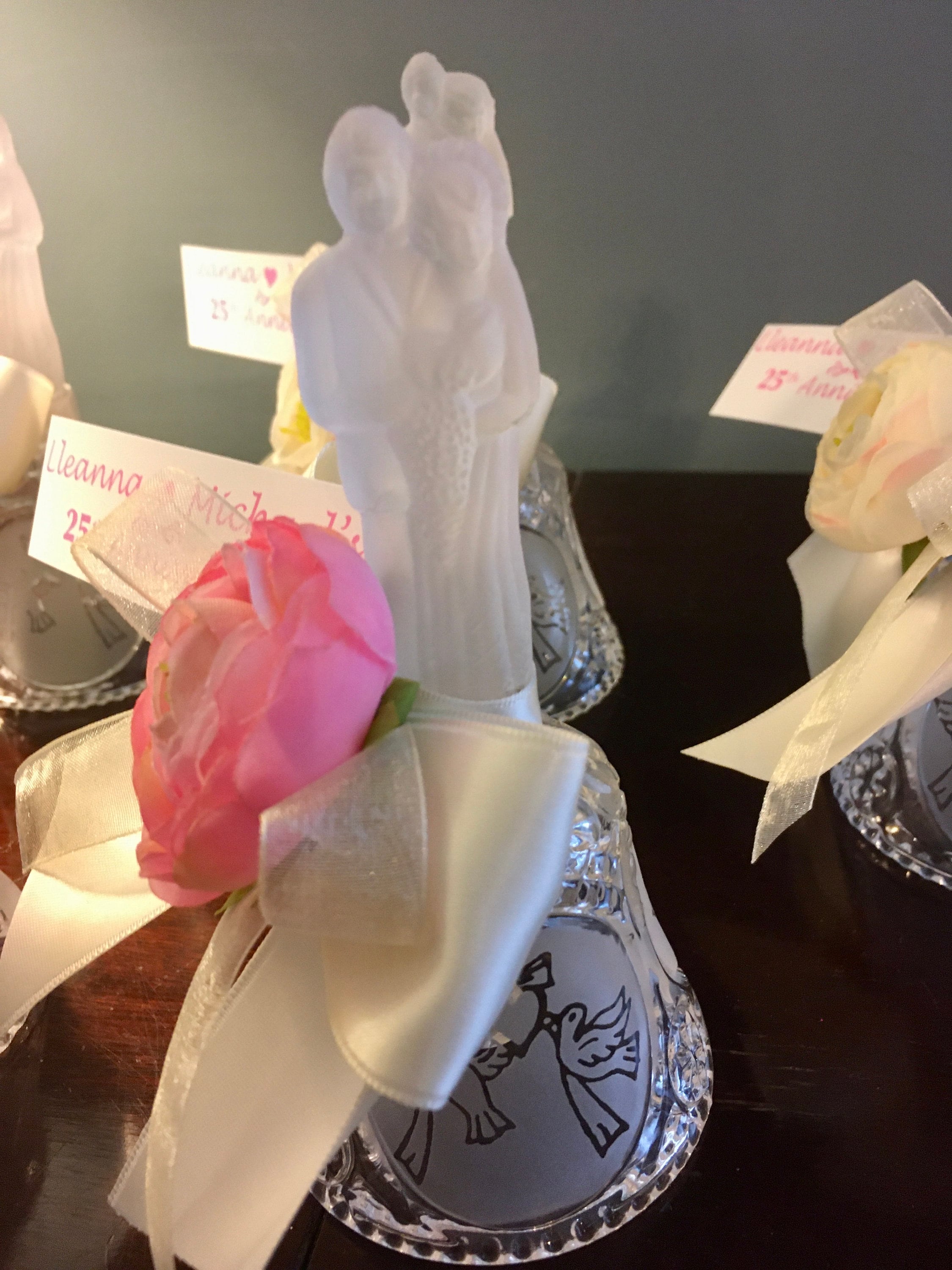 6pc CRYSTAL BELL FAVOR, Wedding Favor, Anniversary Favor, 50th ...