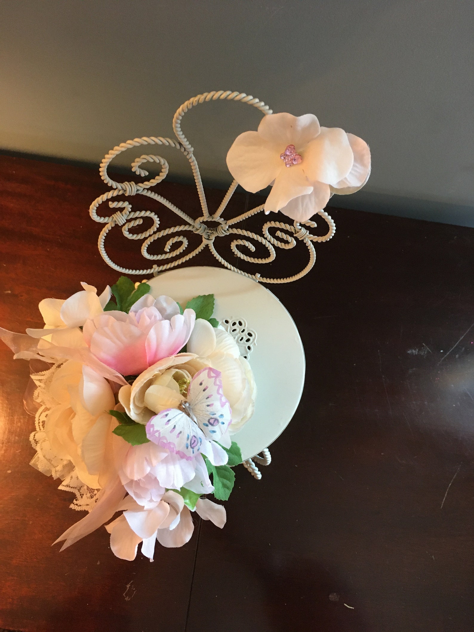 WIRE CHAIR CENTERPIECE, Garden Party Centerpiece, Tea Party Centerpiece ...