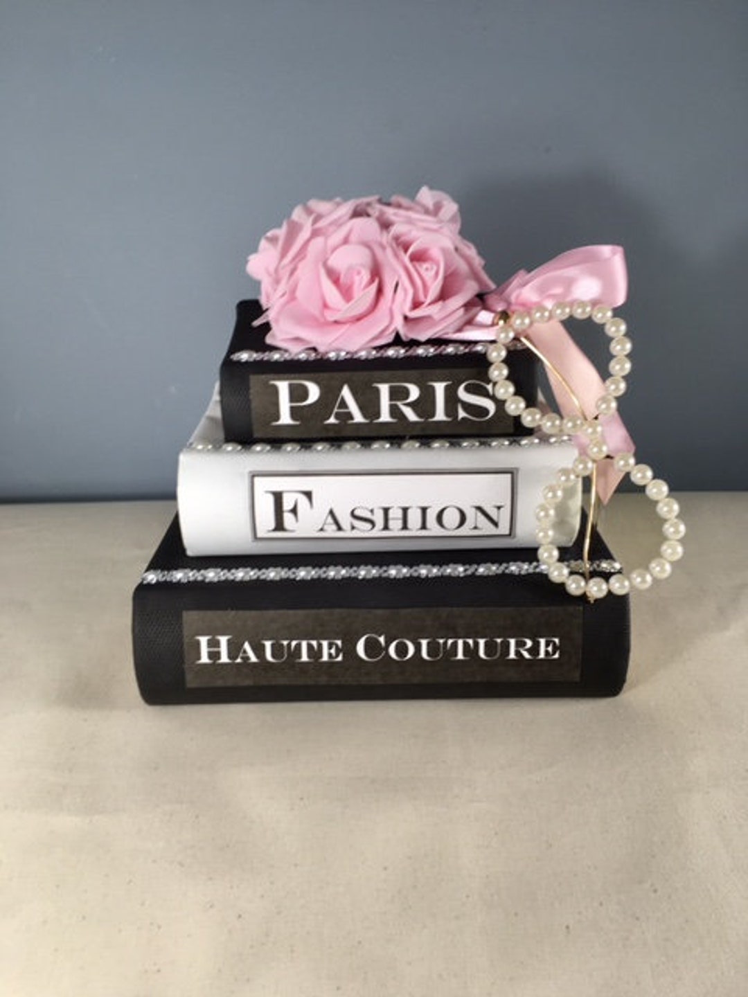 DECORATIVE BOOK BOX Centerpiece, Paris Theme Centerpiece, 50th Birthday ...