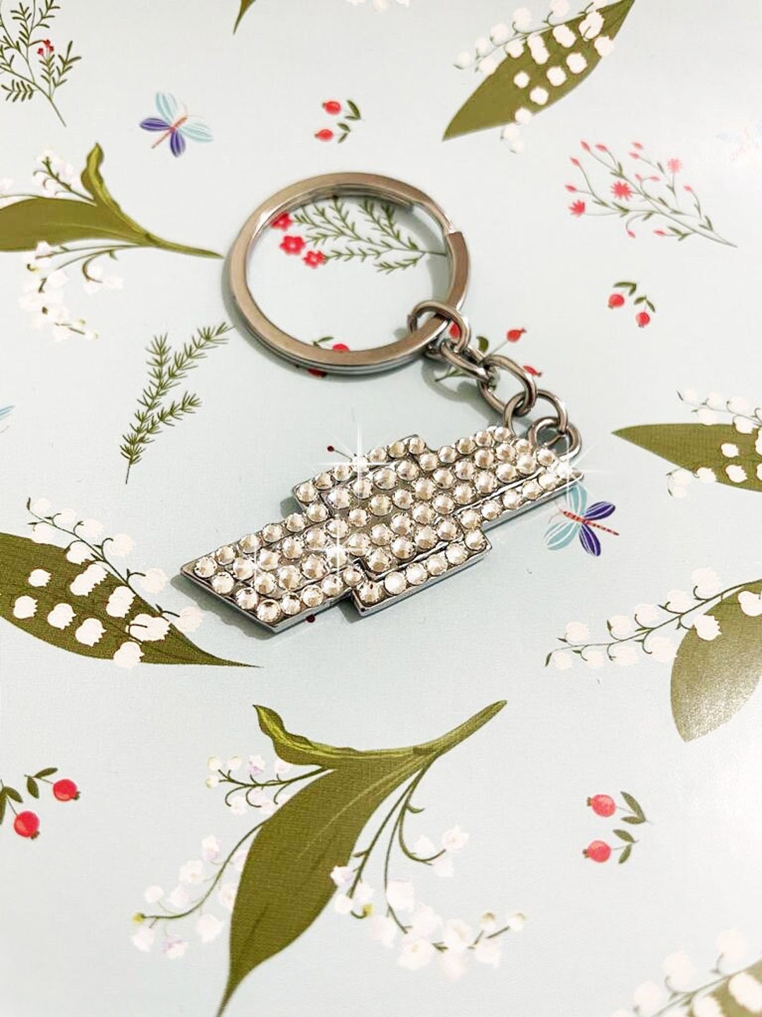 Chevrolet Logo Keychain With Crystals Custom Car Keychain Woth Logo ...