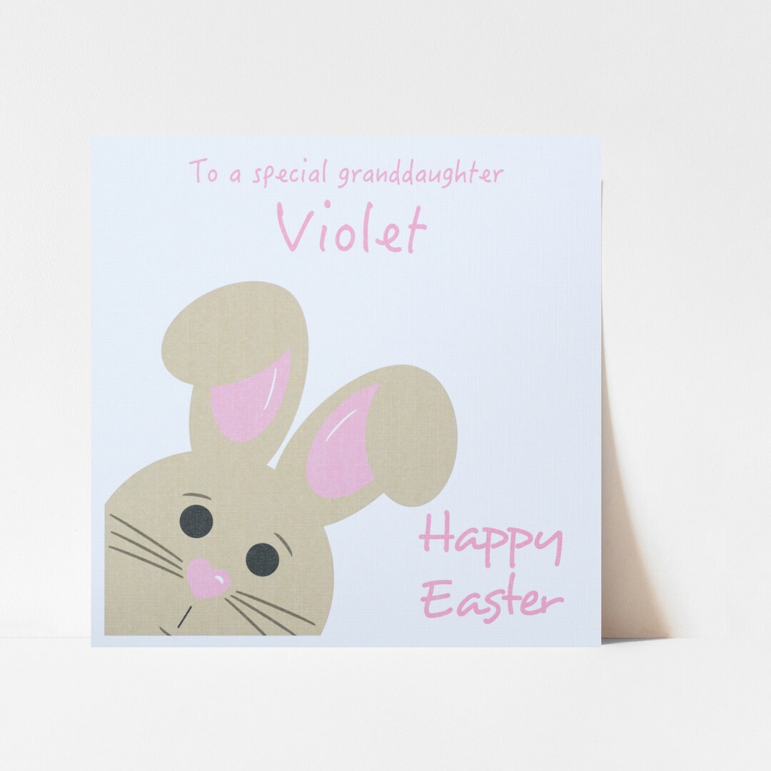 Easter Card for a Little Girl | Personalised Easter Bunny Card for ...